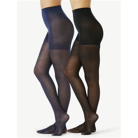 Joyspun Womens Opaque Control Top Tights 2 Pack Sizes S 3xl