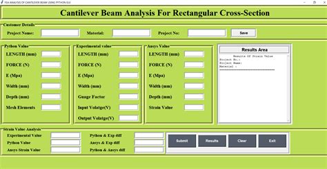 GitHub Safhan Shirgaonkar Cantilever Beam Analysis PythonGUI Application FEA Method