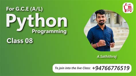 Python Class Tamil For AL Students YouTube