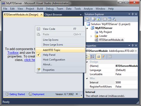 Develop Excel Rtd Server In Net C Vb Net C