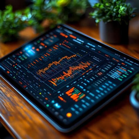 Tablet Screen Showing Data Charts And Graphs Illustration Premium Ai Generated Image