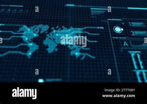 3d Rendering Circle Hud Head Up Display Interface With Ui Map Graph Bar