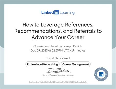 Joseph Kenick On Linkedin Certificate Of Completion