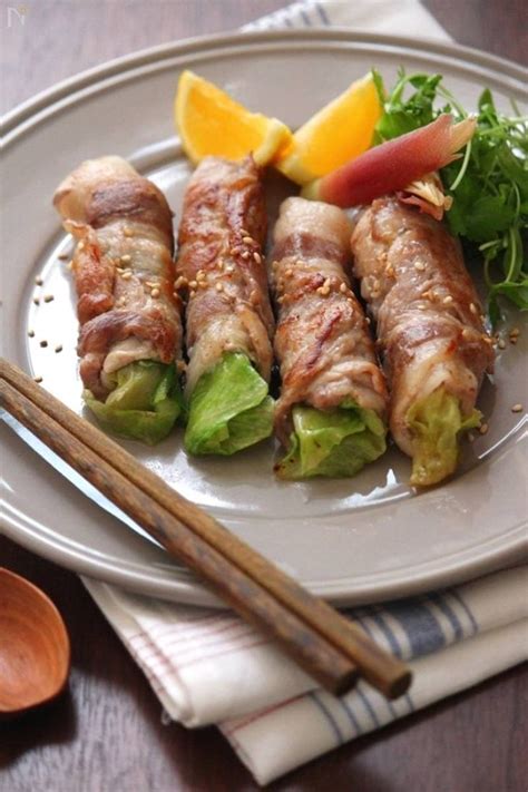 肉巻きレタス Receta
