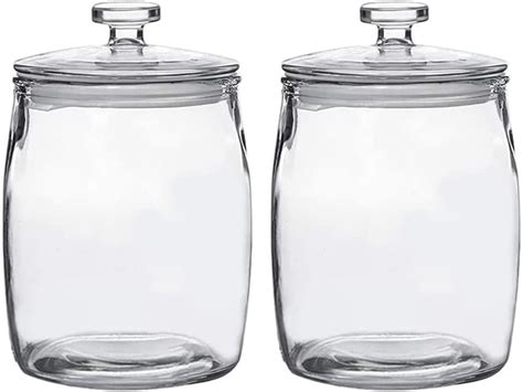 Joyjolt Elegant Cookie Jar 2 Large Glass Jar With Lid