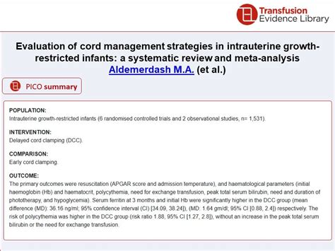Transfusion Systematicreview Metaanalysis Transfusion Evidence Library