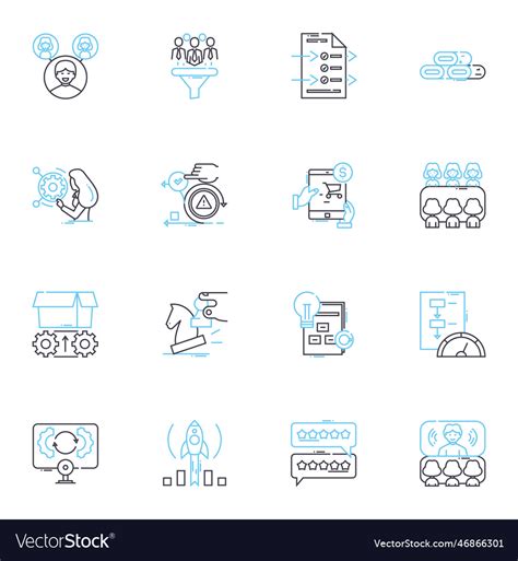 Rapid Prototyping Linear Icons Set Iterative Vector Image