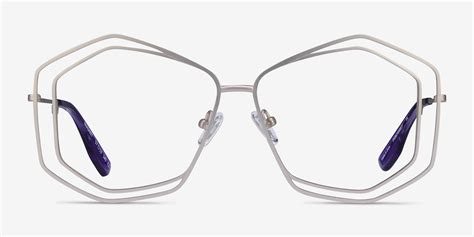 Magnet Geometric Matte Silver Glasses For Women Eyebuydirect