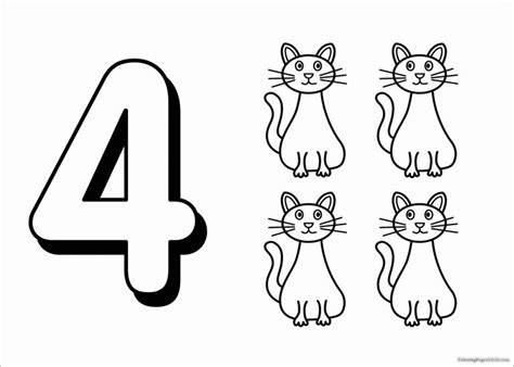 Number 4 Coloring Pages Coloringbay