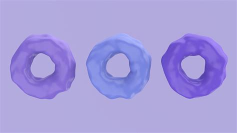 세 개의 파란색과 보라색 변형 된 원 모양 추상 일러스트레이션 3d 렌더링 3가지 개체에 대한 스톡 사진 및 기타 이미지 3가지 개체 3차원 형태 개념 Istock