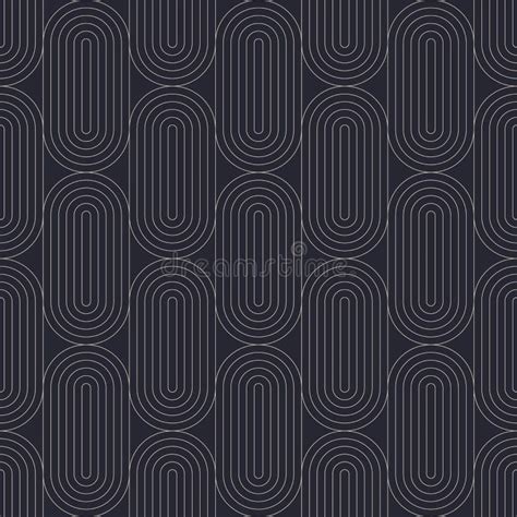 Stylish Art Deco Vintage Outline Art Seamless Pattern Vector Abstract Background Stock Vector