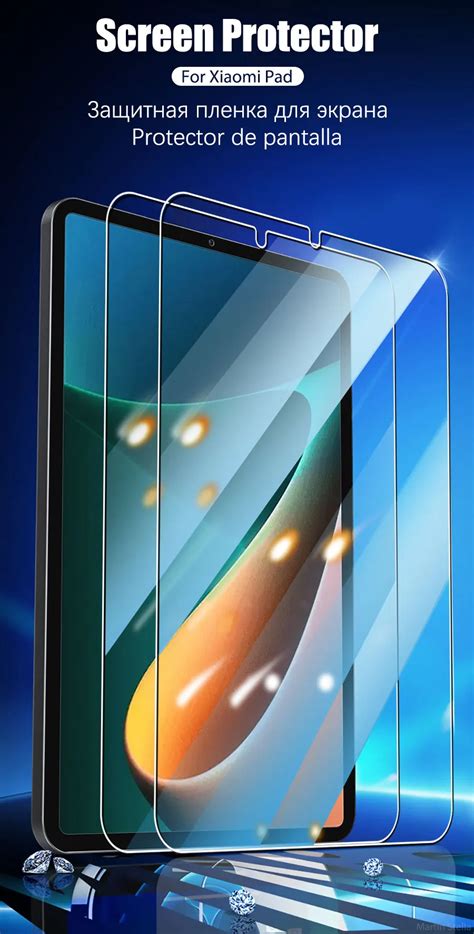 샤오미 미 패드 5 6 프로 11 인치 6s 프로 124 스크린 보호대 레드미 패드 106 인치 태블릿 필름 2 개