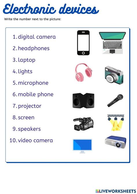 Electronic Devices Exercise Ingles Para Preescolar Fichas Ingles