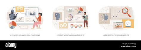 Ai Powered Data Analysis Abstract Concept Vector Illustrations Stock