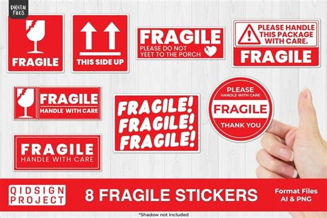 8 Fragile Stickers For Packaging