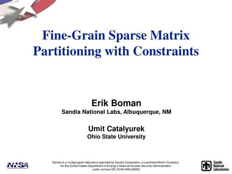 Ppt Fine Grain Sparse Matrix Partitioning With Constraints Powerpoint