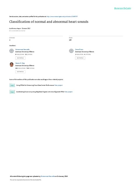 Classification Of Normal And Abnormal Heart Sounds Pdf Sensitivity