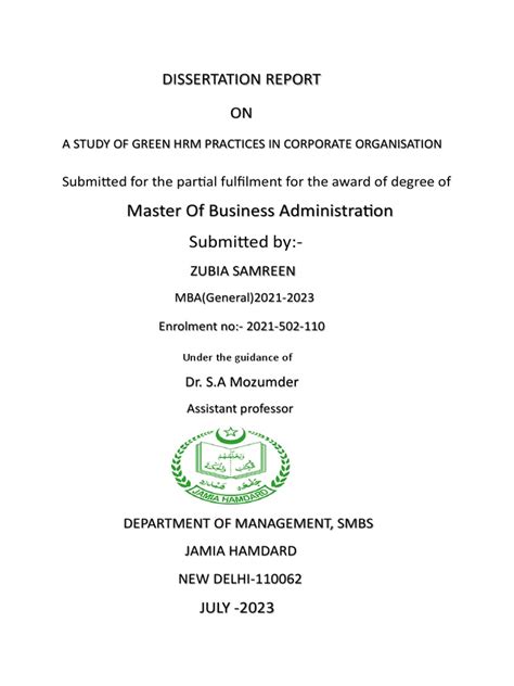 New Dissertation Report Pdf Human Resource Management Corporate Social Responsibility