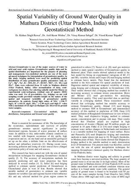 Pdf Spatial Variability Of The Groundwater Quality In The São Gonçalo Irrigation District