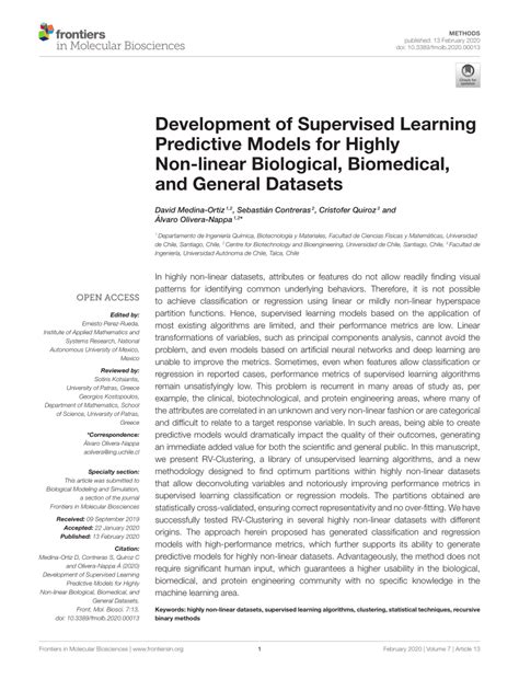 Pdf Development Of Supervised Learning Predictive Models For Highly