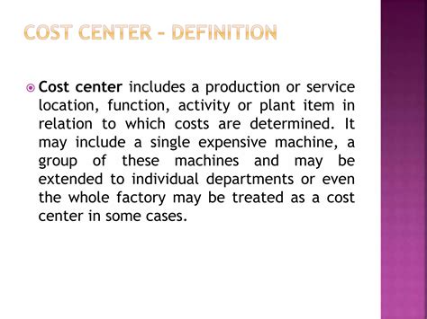 Cost Center Cost Unit By Dr Satyanarayan Pandey PPTX