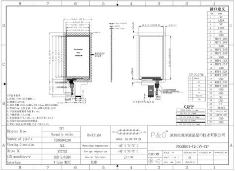 Polcd 5 Inch LCD Vertical Screen 720 1280 MIPI Interface Capacitive Touch Panel IPS 5 TFT Display