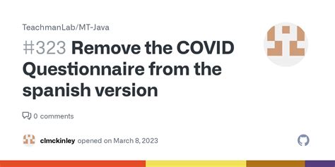 Remove The COVID Questionnaire From The Spanish Version Issue 323