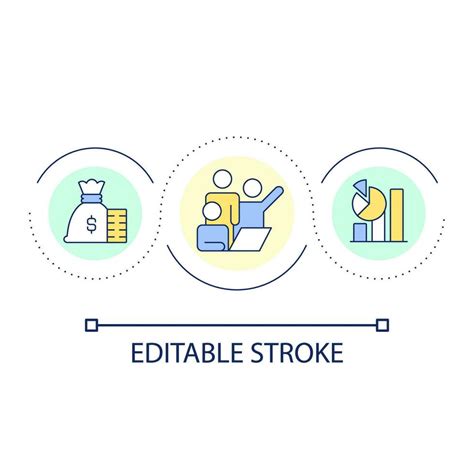 Financial Consulting Team Loop Concept Icon Finance Management Staff Successful Teamwork