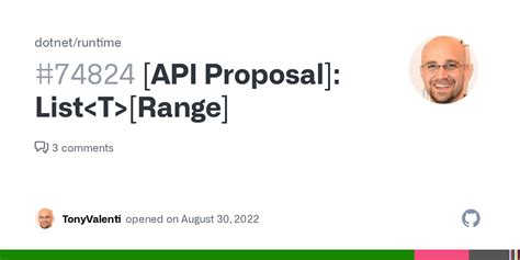 API Proposal List Range Issue 74824 Dotnet Runtime GitHub