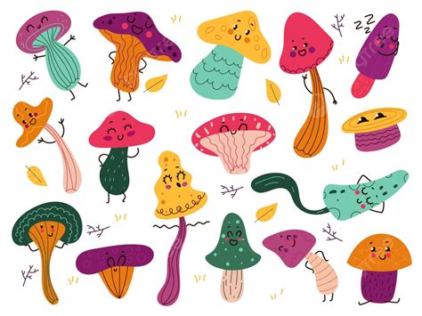 Mushroom Character Vector Hd Png Images Cute Mushrooms Characters