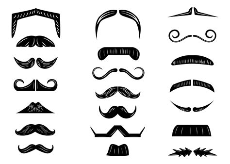 Facial Hair Retro Vector Silhouettes Of Different Types Of Beards Mustache Icons Illustration