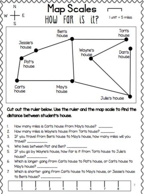 Map Scale Practice Worksheet Printable Pdf Template