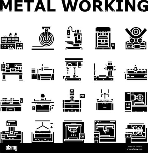 Metal Working Machine Collection Icons Set Vector Stock Vector Image And Art Alamy