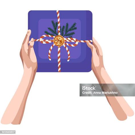 손에 크리스마스 선물 인사말 엽서와 초대장에 적합합니다 크리스마스와 새해 복 많이 받으세요 벡터 겨울에 대한 스톡 벡터 아트 및 기타 이미지 Istock