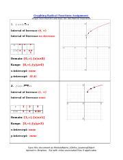 RadicalFunctionsGraphingRadicalFunctionsAssignment Docx Graphing Radical Functions Assignment