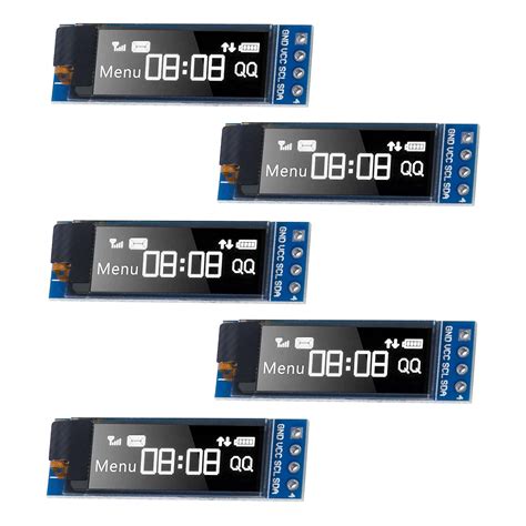Alamscn 5pcs Oled Display Module 0 91 Inch Iic I2c Ssd1306 Oled Screen