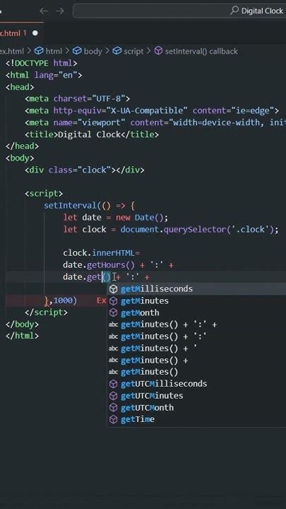 Cách Làm đồng Hồ Kỹ Thuật Số Html Javascript Shorts Html Html5 Htmltutorial Javascript