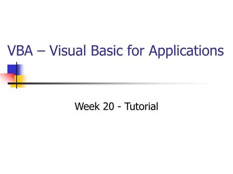 Ppt Vba Visual Basic For Applications Powerpoint Presentation Free Download Id4374627