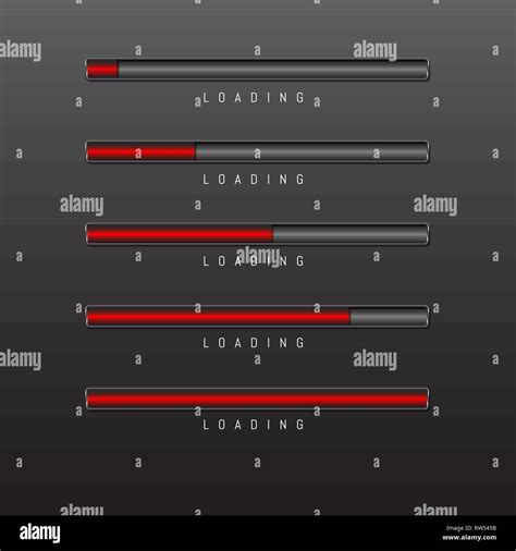 Progress Bar And Loading Red Color On Black Background Vector Stock Vector Image Art Alamy