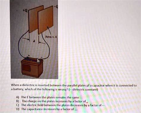 Solved Areaa When A Dielectric Is Inserted Between The Parallel