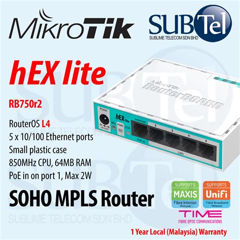Mikrotik Rb750r2 Hex Lite Soho Mpls Router 5 Port Vpn Firewall Nat Replacing Rb750 Lazada