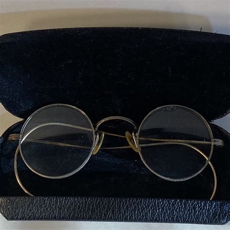Antique Eyeglass Spectacle Frames Round Etched W Ori Gem