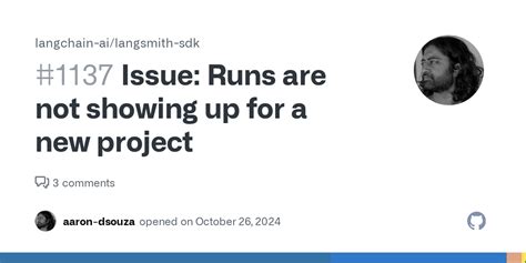 Issue Runs Are Not Showing Up For A New Project Issue 1137