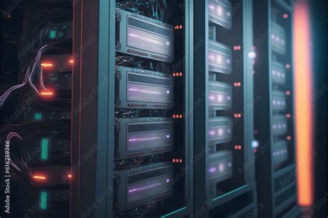 Server Racks In Server Room Data Center Realistic Highly Detailed Rendered Octane Maxon
