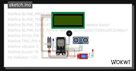 Deteksi Banjir Test Wokwi Esp32 Stm32 Arduino Simulator