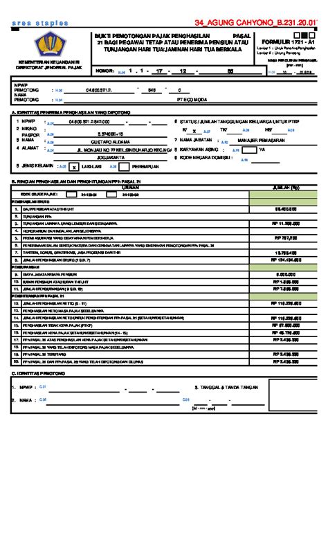 Formulir 1721 A1 Pdfcoffeecom