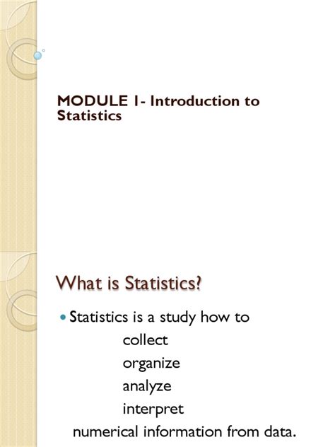 Module 1 Introduction To Statistics Pdf Pdf Descriptive Statistics Statistics