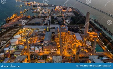 Combined Heat Power Plant Aerial View Large Combined Cycle Power Plant