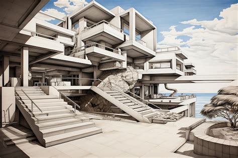 premium photo architectural drawing of a modern rectangular crisp nyc