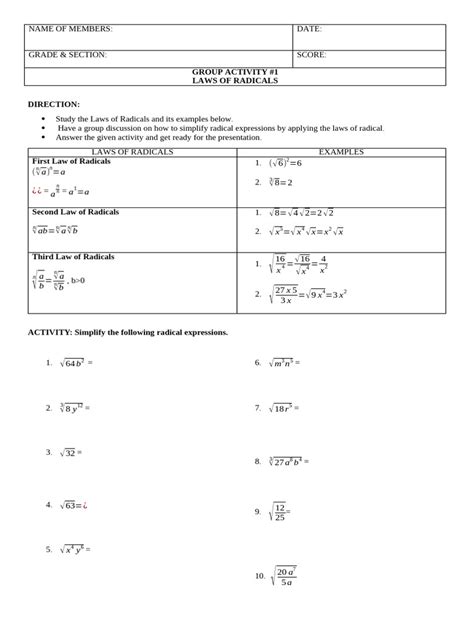 Activity Sheet Laws Of Radicals Pdf Chess Theory Chess Openings